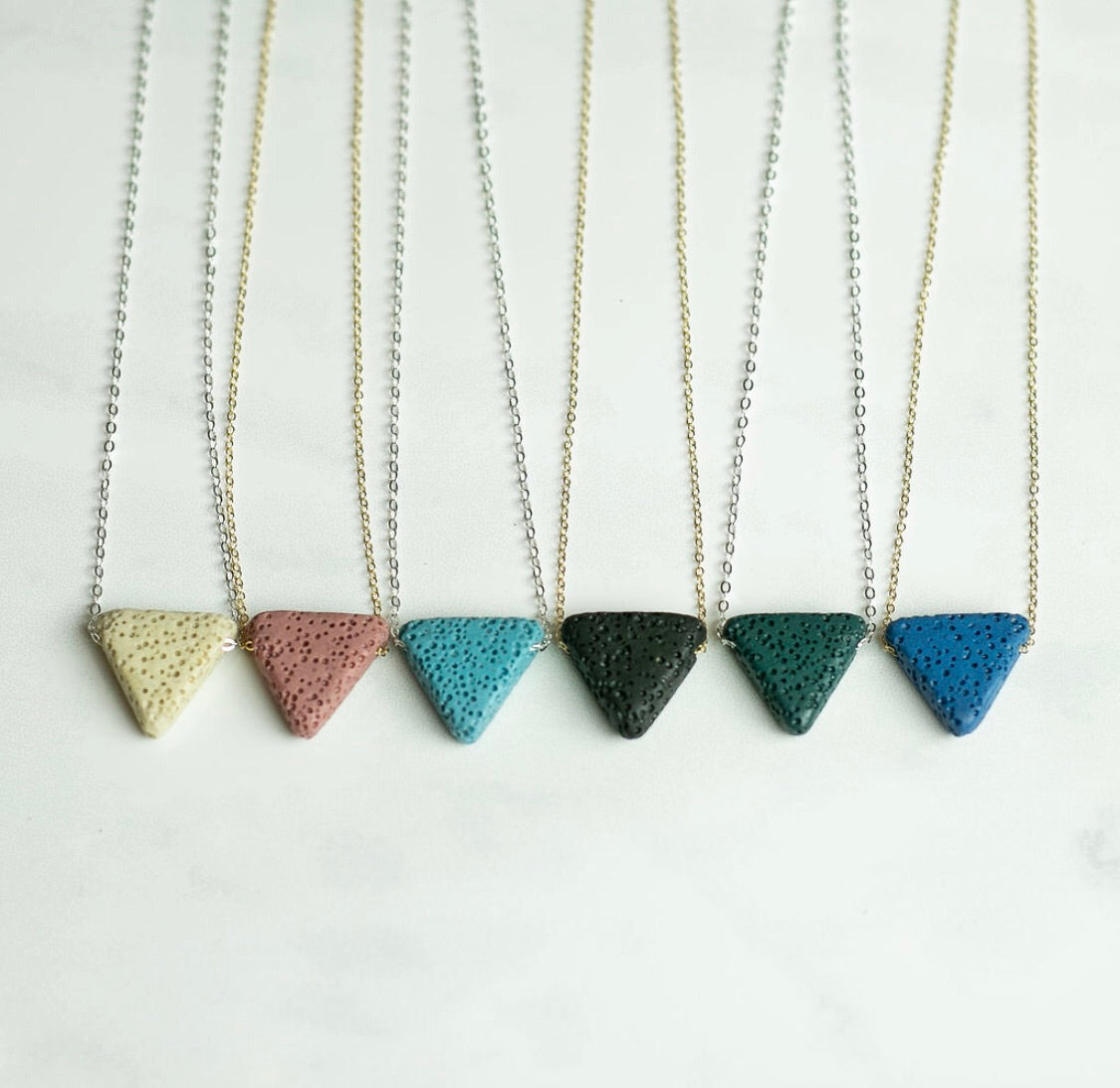 Triangle Lava Stone Essential Oil Diffuser Necklace – Love N’ Lava Designs